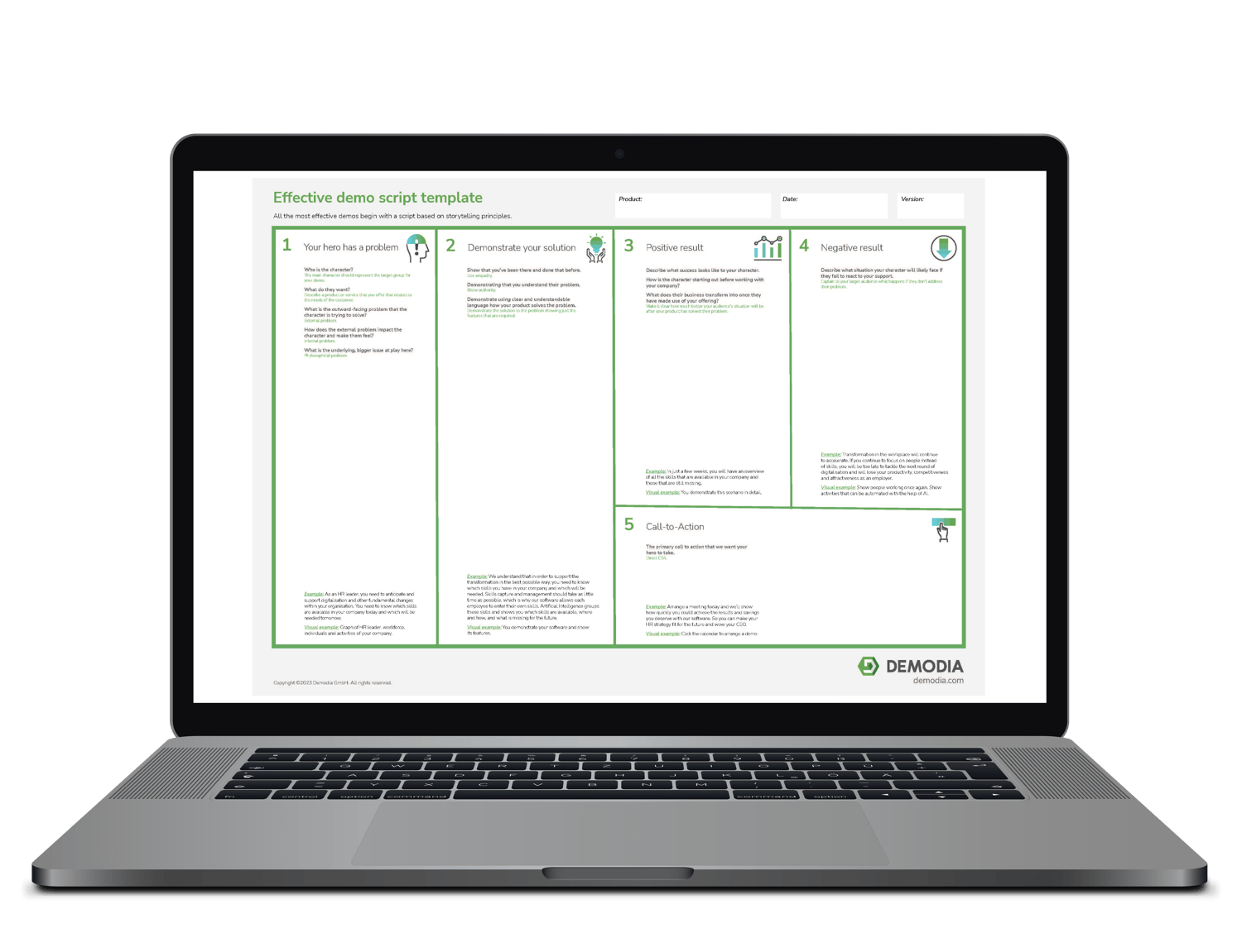 Product demo script canvas | Demodia